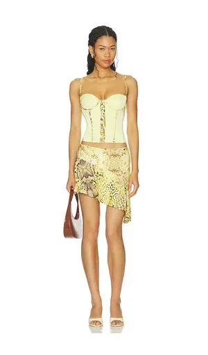 BY.DYLN Ayana Corset Top In Yellow
