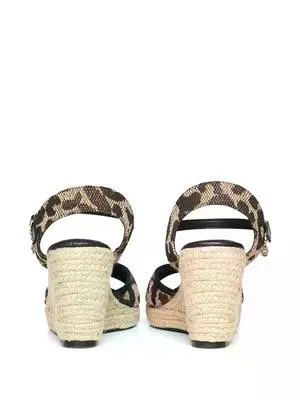 V°73 Leopard-print Wedge Sandals