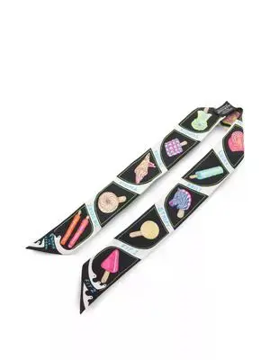Hermès 2000s Funny Ice Cream Scarf - Black
