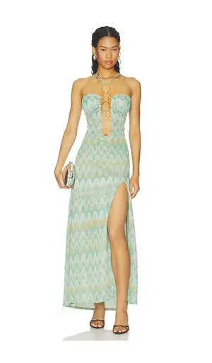 Luli Fama X Revolve Lucid Waters Halter Ring Long Dress - Multi