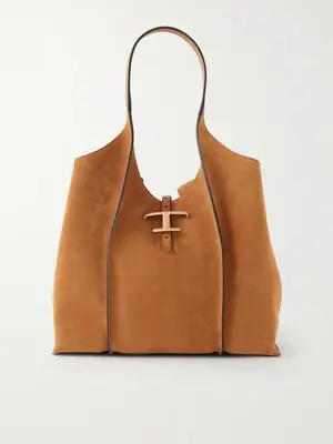 TOD'S Medium Suede Shoulder Bag - Brown