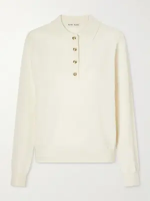 BLAZÉ MILANO Highland Wool And Cashmere-blend Polo Sweater - Neutrals