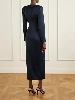 VIOLANTE NESSI Fontana Gathered Cady Midi Dress