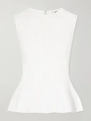 AGOLDE Corbin Cotton Peplum Top - White