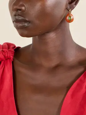 ROXANNE ASSOULIN Gold-tone Carnelian And Crystal Drop Earrings - Multi