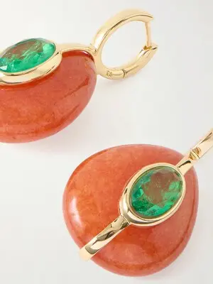 ROXANNE ASSOULIN Gold-tone Carnelian And Crystal Drop Earrings - Multi