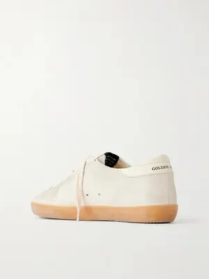 GOLDEN GOOSE Super-star Distressed Glittered Suede Sneakers