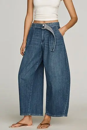 Maeve Belted High-rise Relaxed Barrel Jeans