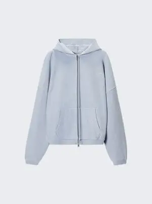 Alexander Wang Crystal Embellished Oversized Zip-up Hoodie - Blue