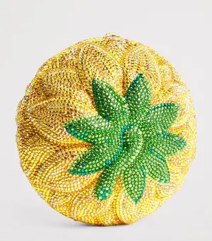 Judith Leiber Crystal Sunflower Soleil Clutch Bag - Yellow