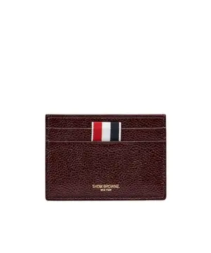 Thom Browne 4-bar Striped Card Holder - Red