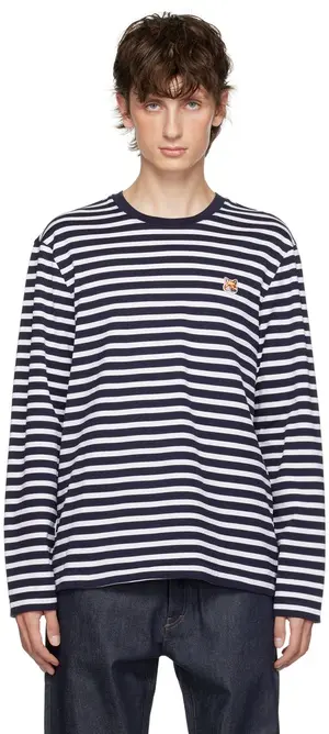 Maison Kitsuné Maison Kitsun Striped Long-sleeved T-shirt