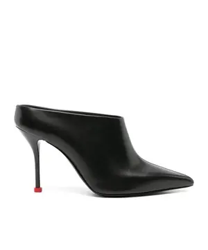 Alexander McQueen Thorn 90mm Leather Mules - Black