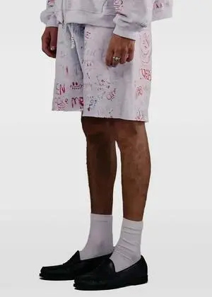 PALY HOLLYWOOD Graffiti-print Drawstring Shorts