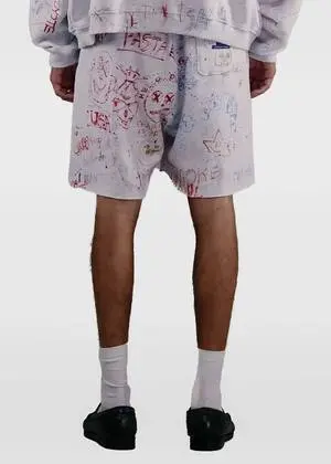 PALY HOLLYWOOD Graffiti-print Drawstring Shorts