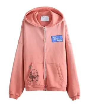 PALY HOLLYWOOD Alta Cienega Zip-up Hoodie - Peach Color