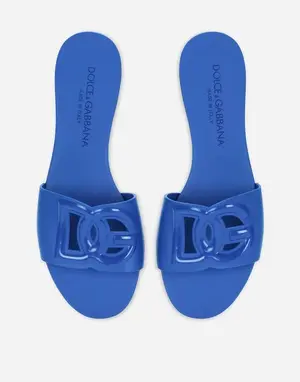 Dolce & Gabbana Logo Cut-out Open-toe Slides - Blue