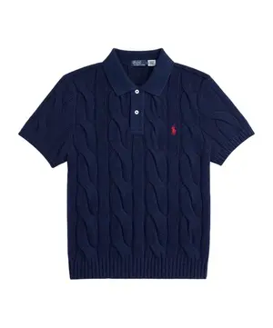 Polo Ralph Lauren Cable-knit Polo Shirt - Black