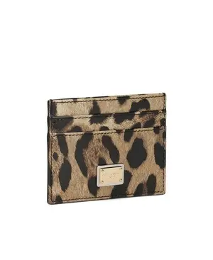 Dolce & Gabbana Dolce Gabbana Leopard-printed Logo Plaque Cardholder