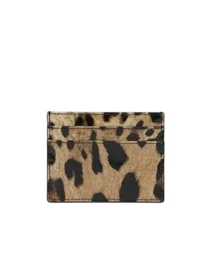 Dolce & Gabbana Dolce Gabbana Leopard-printed Logo Plaque Cardholder