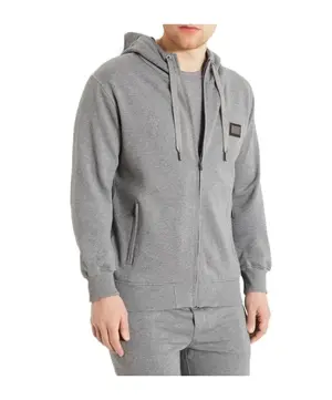 Dolce & Gabbana Dolce Gabbana Zip-up Jersey Hoodie - Gray