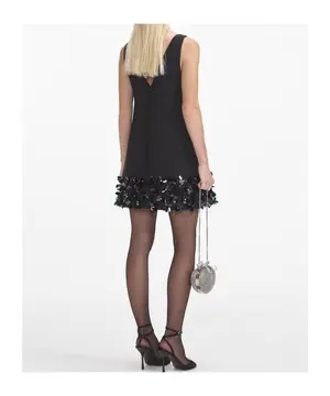 SELF-PORTRAIT Crepe 3d Sequined Mini Dress