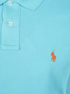 Polo Ralph Lauren Logo Embroidered Short-sleeved Polo Shirt - Blue