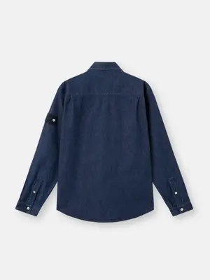 Stone Island Logo Patch Denim Shirt Jacket