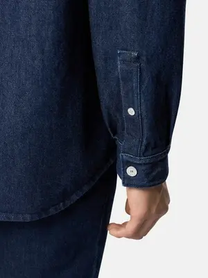 Stone Island Logo Patch Denim Shirt Jacket