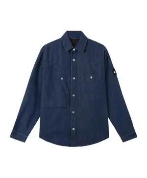 Stone Island Logo Patch Denim Shirt Jacket - No