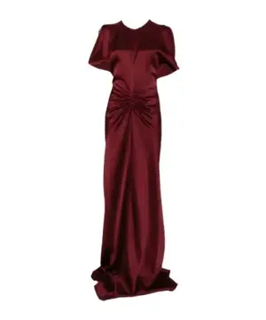 Victoria Beckham Gathered Maxi Dress - Brown