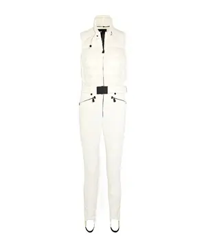 Moncler Long-sleeved Onesie Ski Suit - White