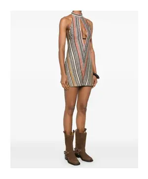 Missoni Chevron-knit Halterneck Dress