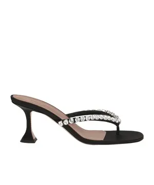 Amina Muaddi Gigi Crystal-embellished Flip Flops - Black