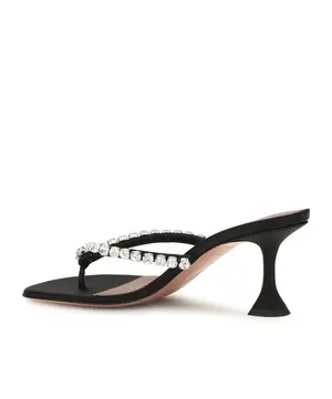 Amina Muaddi Gigi Crystal-embellished Flip Flops - Black