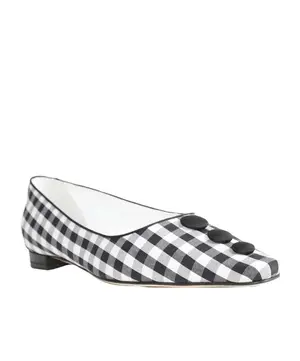 Manolo Blahnik Checkered Ballerina Flats