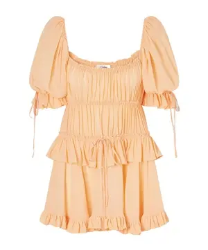 Chloé Layered Puff-sleeve Mini Dress - No