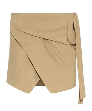 Isabel Marant Étoile Isabel Marant Berenice Wrap Mini Skirt Light Bronze