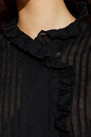 Isabel Marant Étoile Asymmetrical Ruffled Neckline Shirt