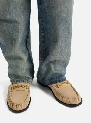 Balmain Sync Suede Leather Loafers