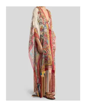 Etro Paisley Printed Fringed Kaftan