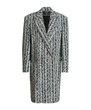 Balmain Long Tweed Coat - Gray