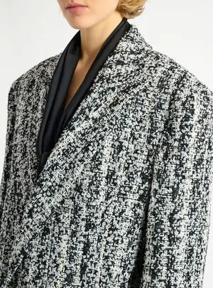 Balmain Long Tweed Coat