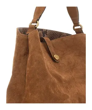 GIANNI CHIARINI Fiona Suede Tote Bag With Python Print Accents