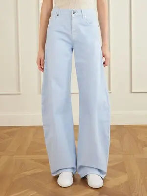 Gabriela Hearst Amoret Mid-rise Wide-leg Jeans - Sky-blue