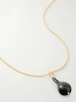 TOTEME Drop Gold-plated Onyx Necklace