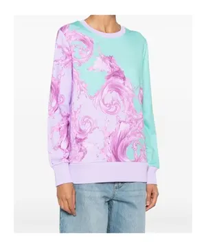 Versace Baroque-print Long-sleeve Cotton Sweatshirt