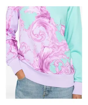 Versace Baroque-print Long-sleeve Cotton Sweatshirt