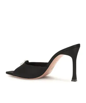 Amina Muaddi Heel Mules Open Toe Embellished Detail