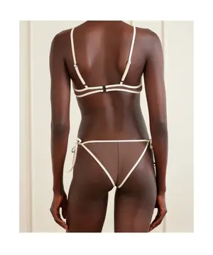Brunello Cucinelli Bead-embellished Triangle Bikini Top